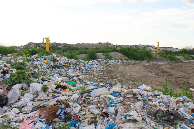 Large Garbage Dump Outside of City Stock Image - Image of environment ...