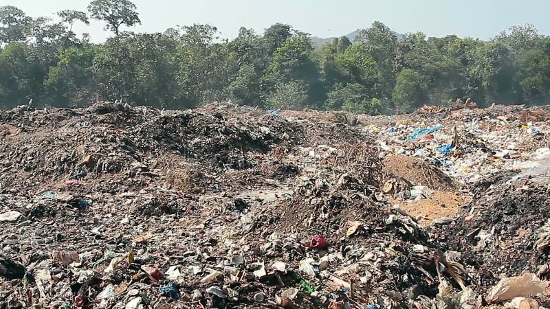 Garbage Dump with Plastic Bags and Food Waste. Recycling of Waste ...