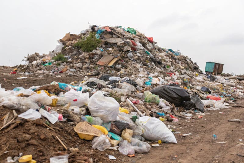 Large Garbage Pile Isolated on White Background Stock Illustration ...