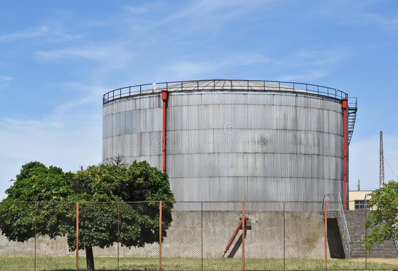 Large Gas Container of the Power Station Stock Photo - Image of station ...