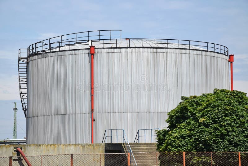 Large gas container stock image. Image of pipeline, front - 61261149