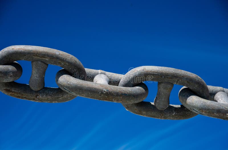 Large Gauge Anchor Chain on a Ship.. Stock Image - Image of white ...