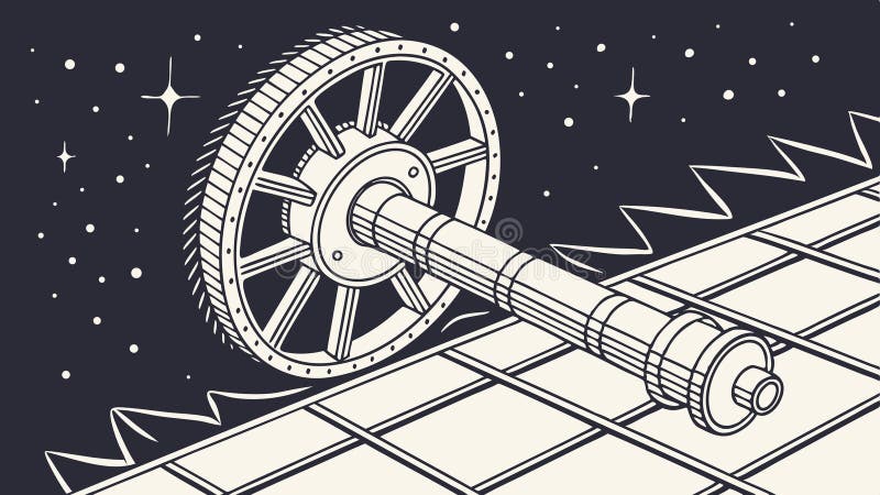 Large Gear and Axle in a Celestial Grid, Vector Design Generative AI ...