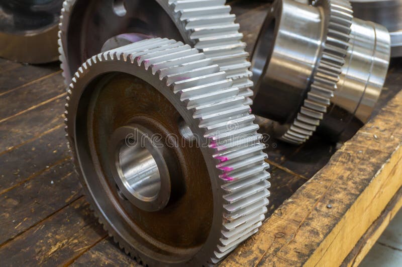Large Gears in Stock on a Rack after Processing Stock Photo - Image of ...