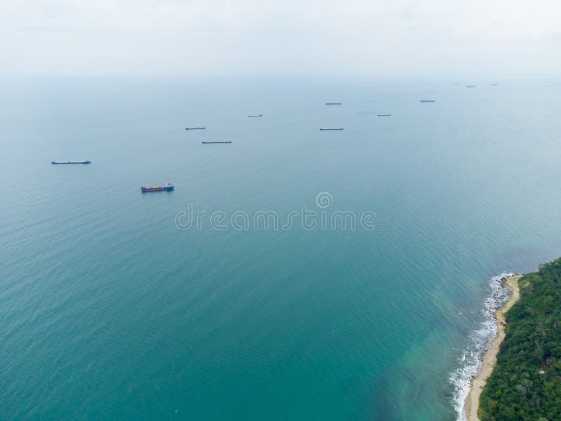 Large General Cargo Ship Tanker Bulk Carrier, Aerial View. Stock Photo ...