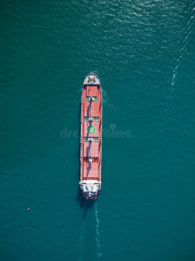 Large General Cargo Ship Tanker Bulk Carrier, Aerial View. Stock Image ...