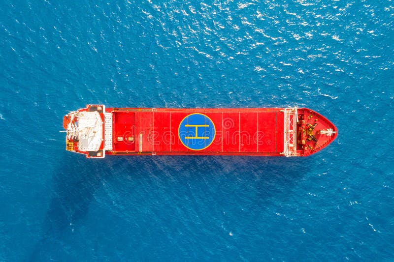 Large General Cargo Ship, Top Down Aerial. Stock Photo - Image of bulk ...