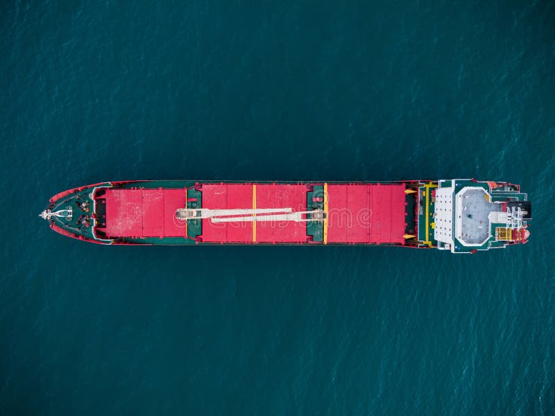 Large General Cargo Ship, Top Down Aerial View Editorial Stock Image ...