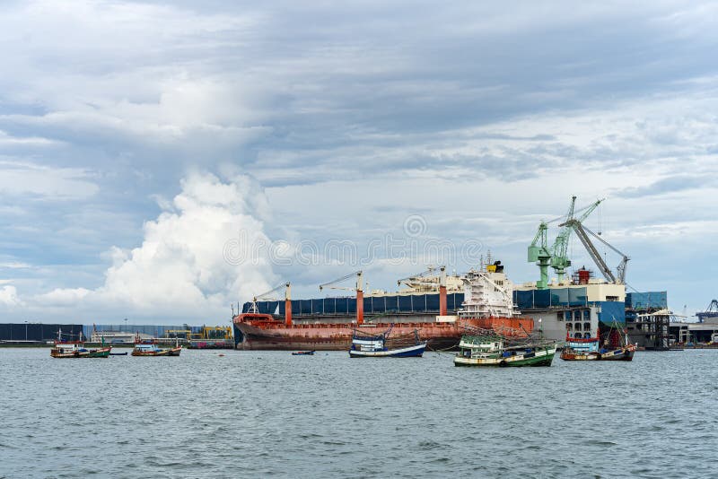 Large General Cargo Ship for Transportation Import Export Goods Moored ...