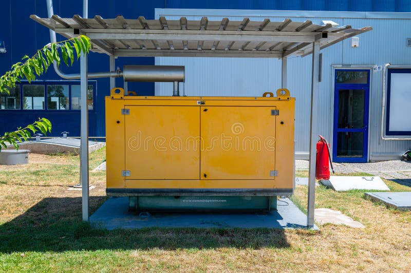 Large Generator in Yellow Colour Stock Photo - Image of emergency ...
