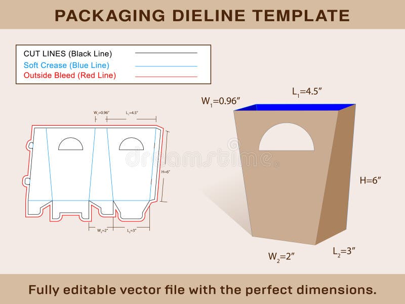 Large Gift Box, Storage Box Dieline Template Stock Vector ...