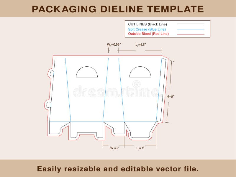 Large Gift Box, Storage Box Dieline Template Stock Vector ...