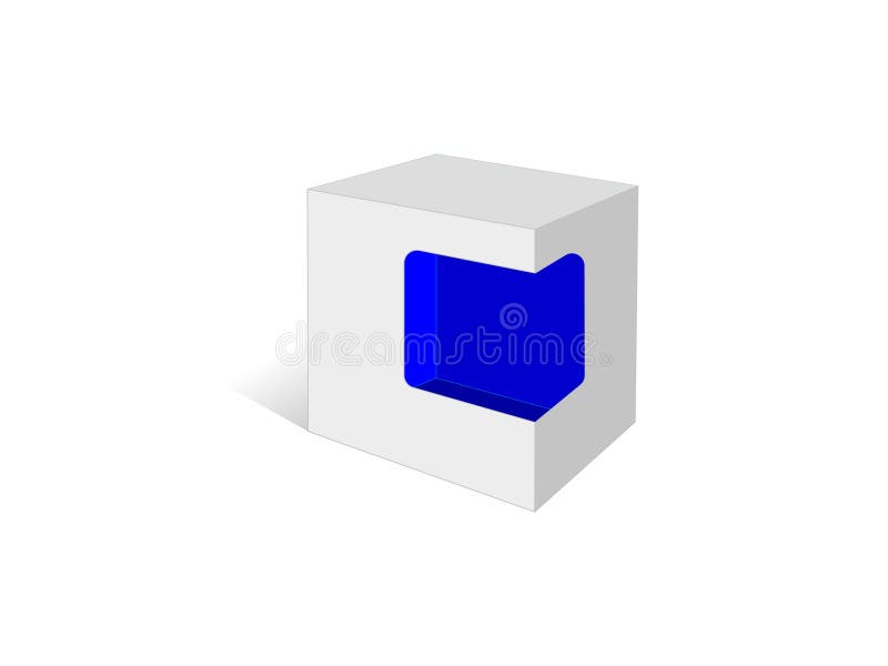 Large Gift Box with Window, 3d Box Stock Vector - Illustration of ...