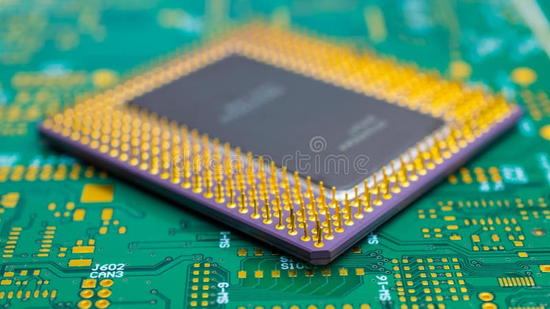 Large Gilded Ceramic Processor. Intel Pentium Pro Stock Photo - Image ...