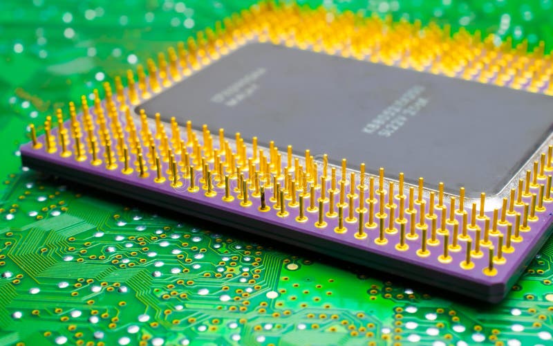 Large Gilded Ceramic Processor. Intel Pentium Pro Stock Image - Image ...