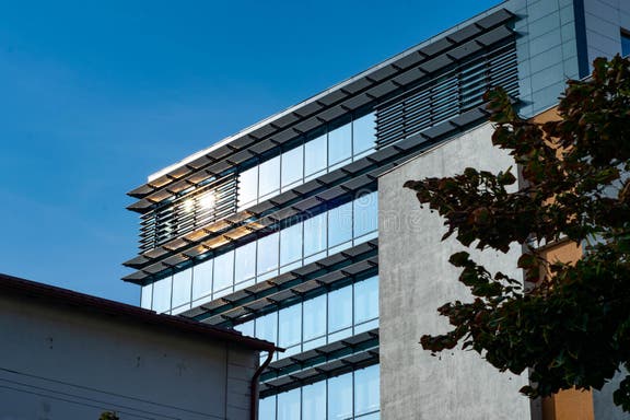 Large-glass Building Under the Blue Sky Stock Photo - Image of wall ...