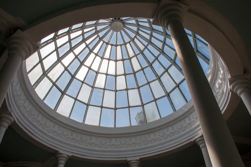 Large Glass Dome View from Inside the Building Stock Image - Image of ...