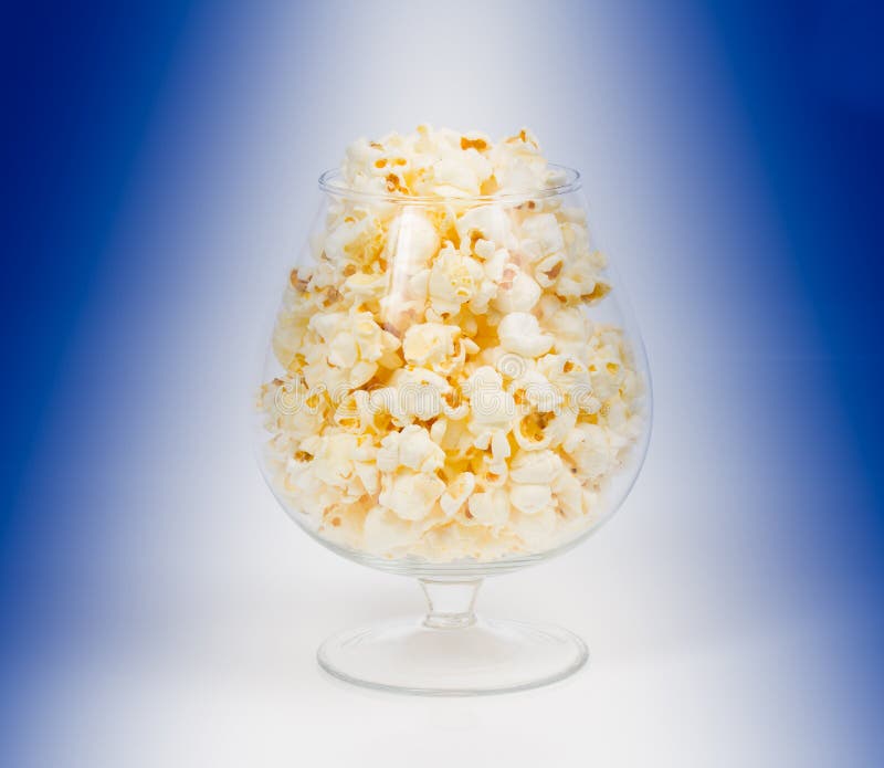 Isolated Large Glass of Popcorn Stock Image - Image of cinema, fast ...