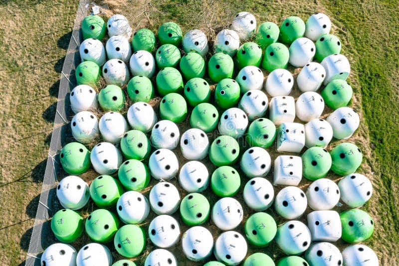 Large Glass Recycling Trash Bin Warehouse, Top View, Glass Recycling ...