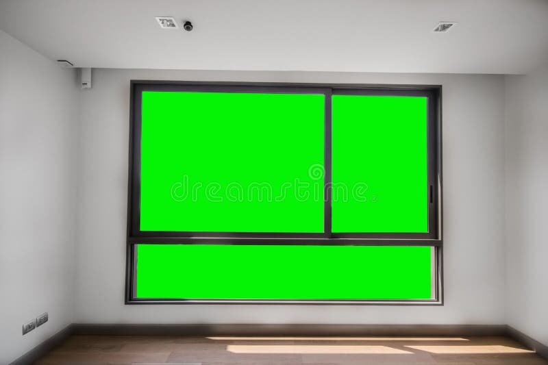 Large Glass Windows in the Room Green Screen Stock Photo - Image of ...