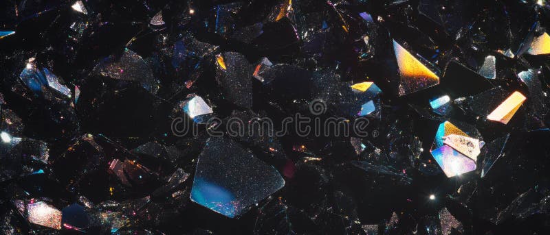 Large Glitter Particles Create a Bold Texture Against a Black ...