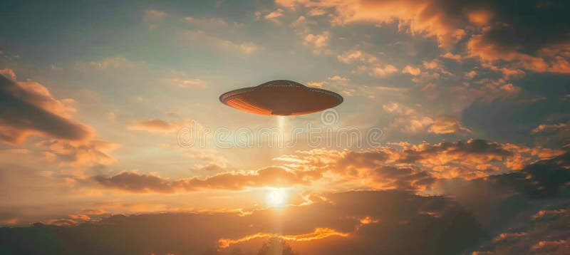 A Large, Glowing, Alien Shaped UFO Saucer Object is Flying. UAP ...