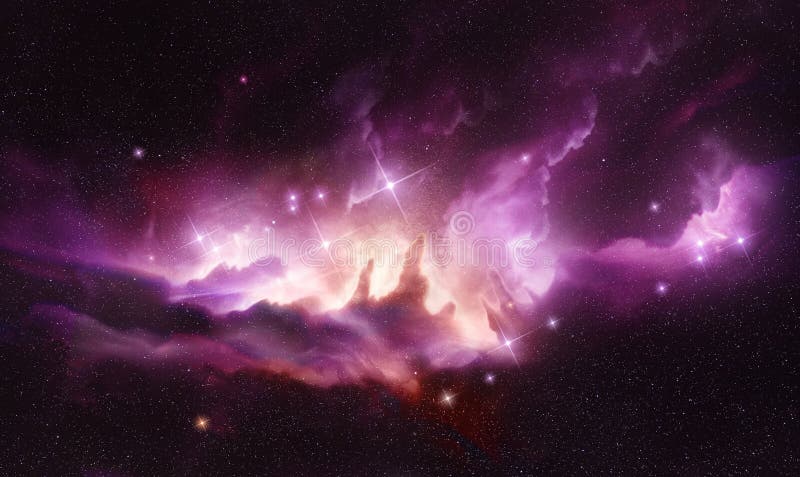 Large Glowing Bright Deep Space Nebula Stock Photo - Image of ...