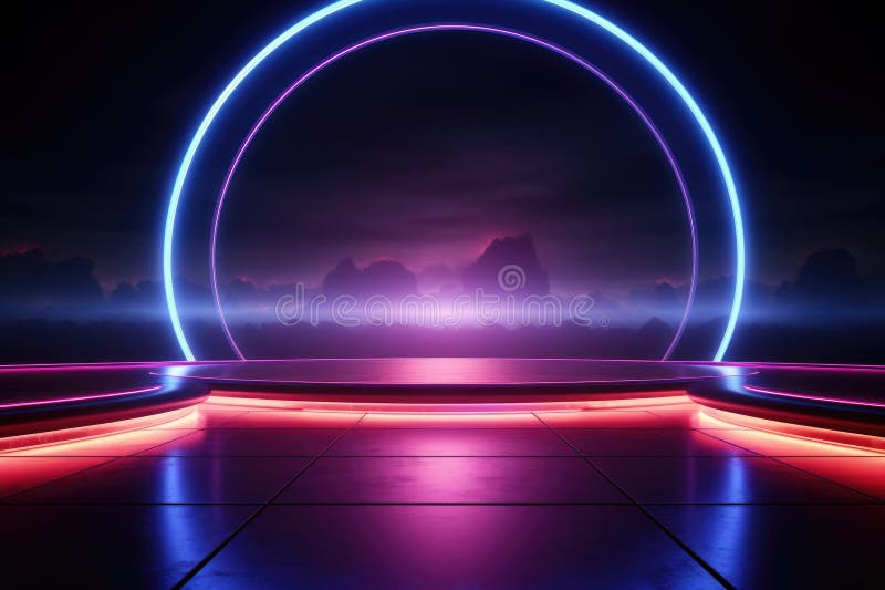 Large, Glowing Circle is Focal Point of this Image Stock Photo - Image ...