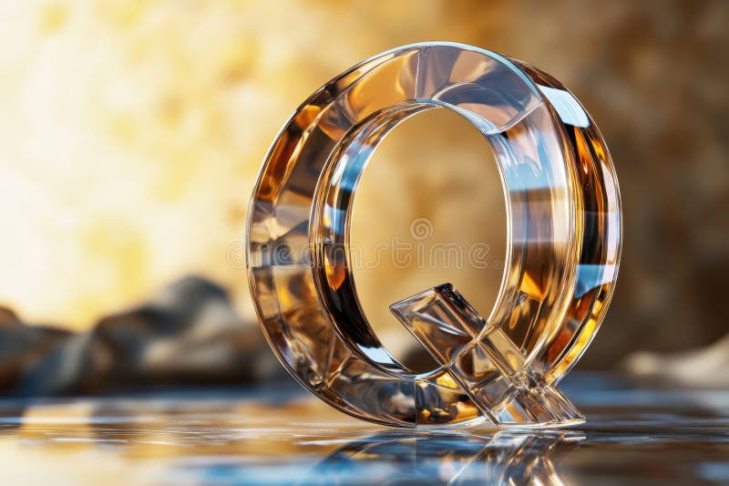 A Large, Glowing Q Made of Glass with Generative AI Stock Illustration ...