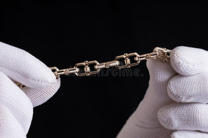 Large Gold Chain in Hand on Black Background Stock Image - Image of ...