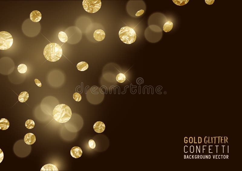 Large Gold Glitter Confetti Stock Vector - Illustration of fashion ...