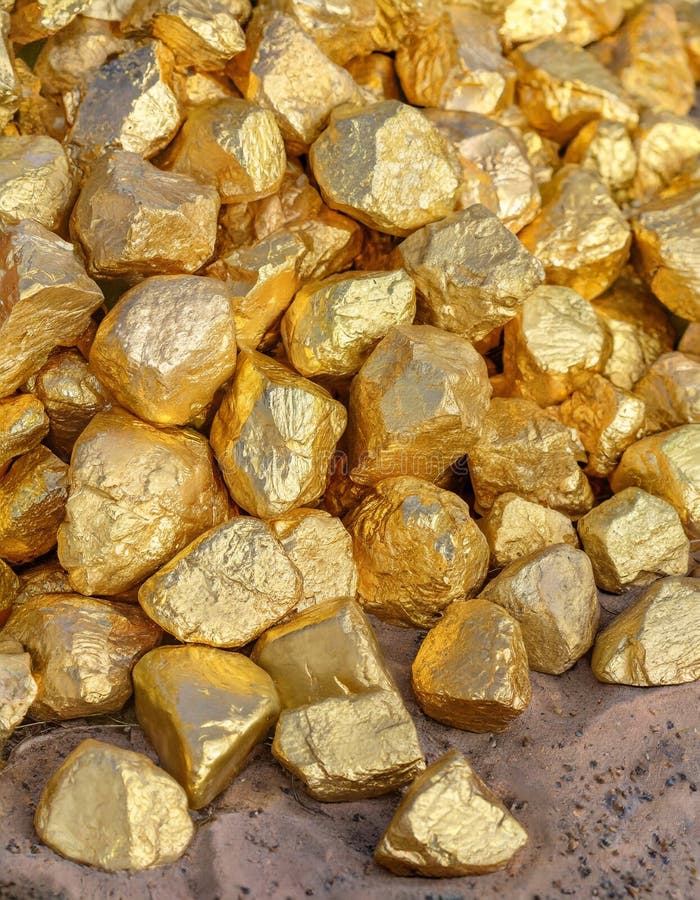 Large gold nuggets stock illustration. Illustration of colors - 295607905