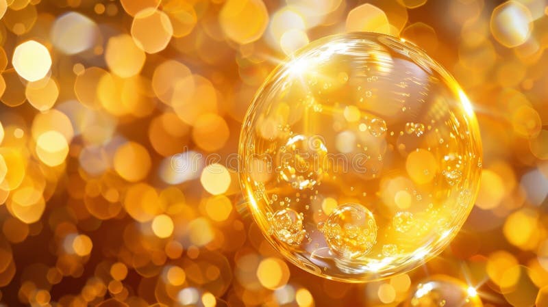 A Large Golden Bubble Sitting Atop a Stack of Smaller Bubbles ...