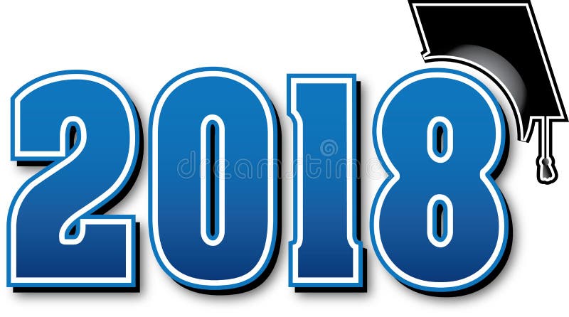 Blue 2018 3D Illustration, Isolated on a White Background Stock ...