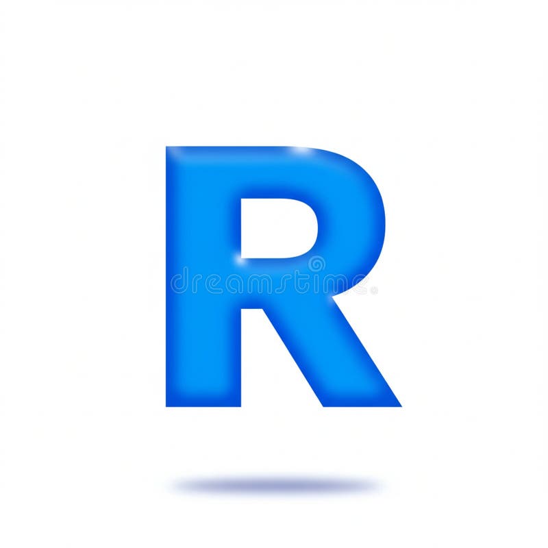 Large, Gradient Blue Letter "R" with a Three-dimensional Appearance ...