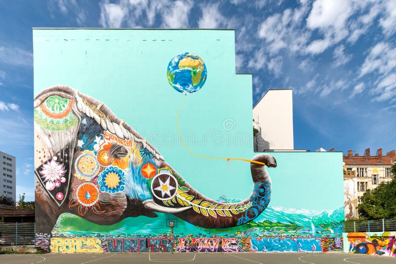 A Large Graffiti Covering a Building Facade Editorial Stock Photo ...