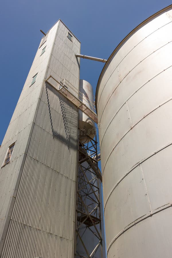 Large Grain Silos stock image. Image of container, commercial - 62945145
