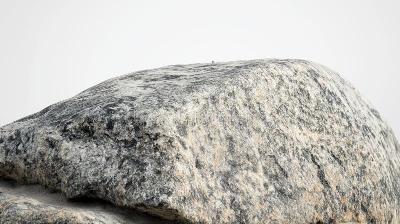 Large Granite Rock with Weathered Surface Against Plain Background ...