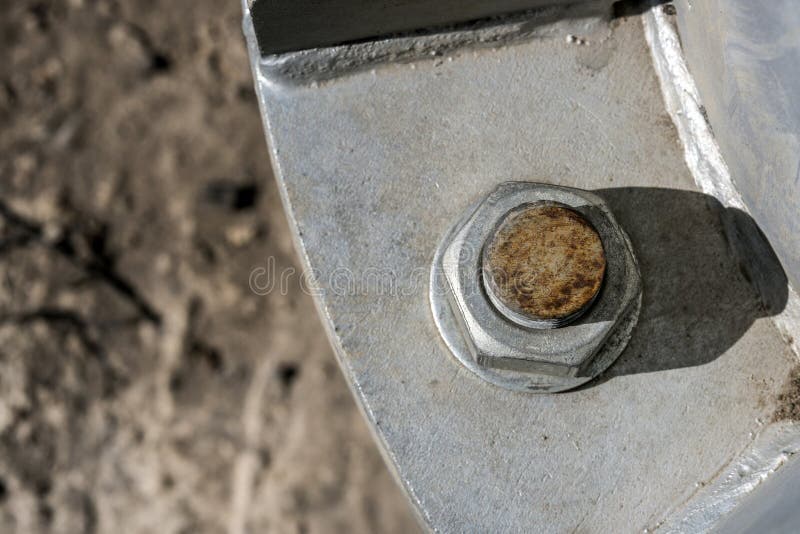 Large Gray Bolt with Nut, Metal Fastening Stock Photo - Image of ...