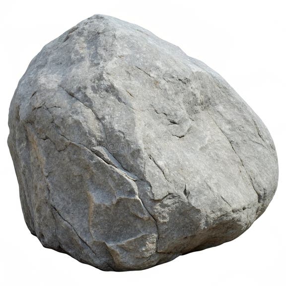Large Gray Boulder Isolated on White Background Stock Illustration ...