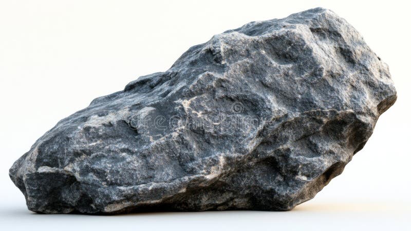 A Large Gray Boulder Rests on a White Background Stock Illustration ...