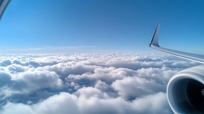 Large Gray Clouds in the Sky the View from the Airplane Window Stock ...