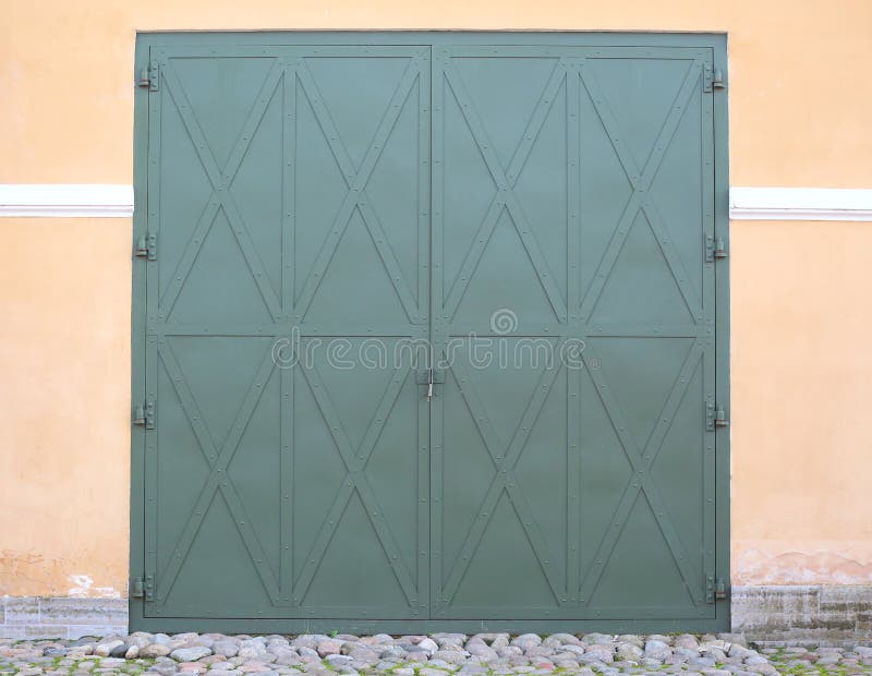 Large gray metal gate stock photo. Image of solid, gray - 126843520
