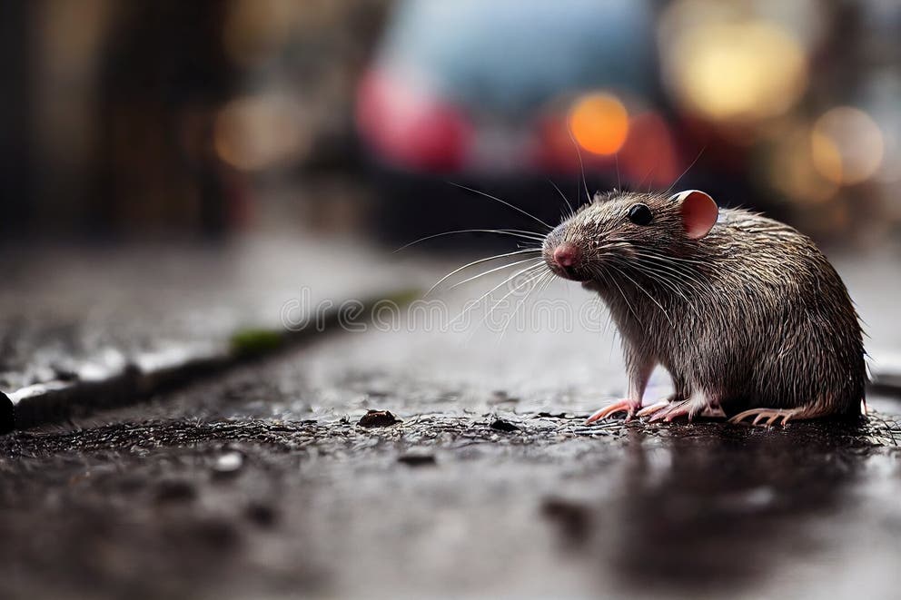Large Gray Rat Collects Rat Garbage in Garbage Dump Stock Illustration ...