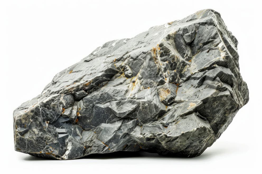 Large Gray Rock Isolated on White Background. AI Image Stock Photo ...