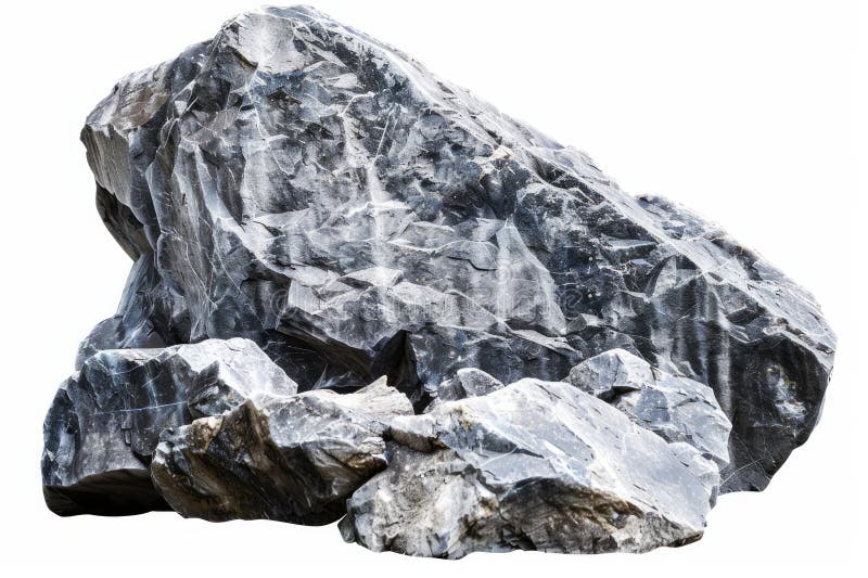 Large Gray Rock Isolated on White Background. Artificial Intelligence ...