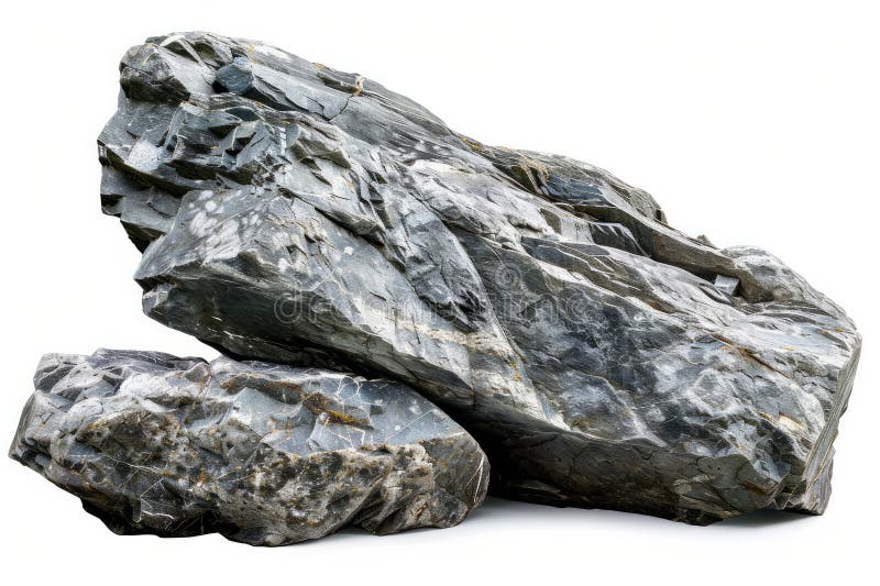 Large Gray Rock Isolated on White Background. Artificial Intelligence ...