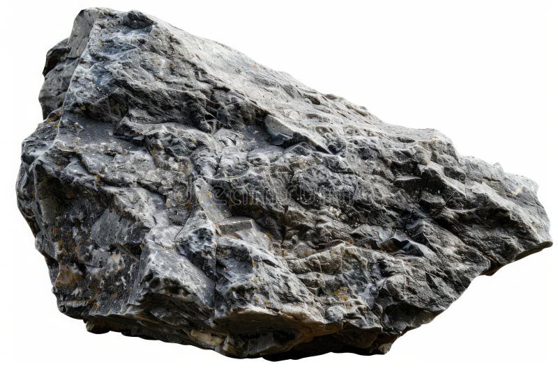 Large Gray Rock Isolated on White Background. Neural Network AI ...