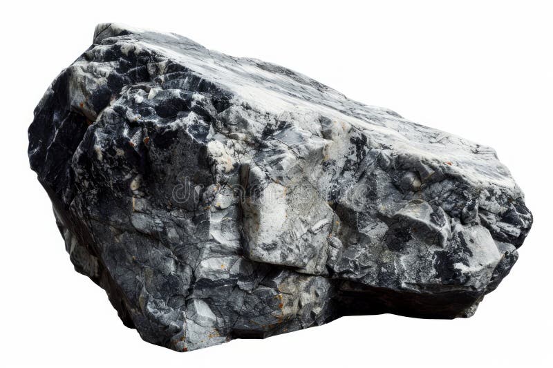 Large Gray Rock Isolated on White Background. Neural Network AI ...