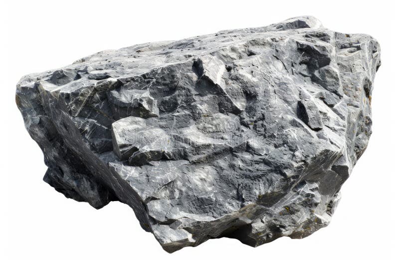 Large Gray Rock Isolated on White Background. Neural Network AI ...